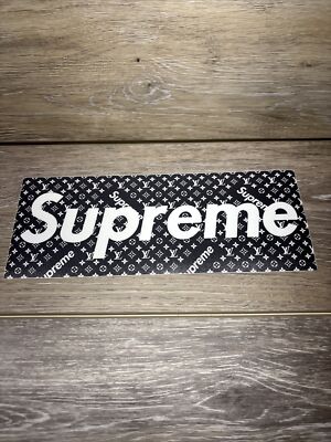 SUPREME box logo monogram Black & W sticker LV MEGA RARE Vintage ...