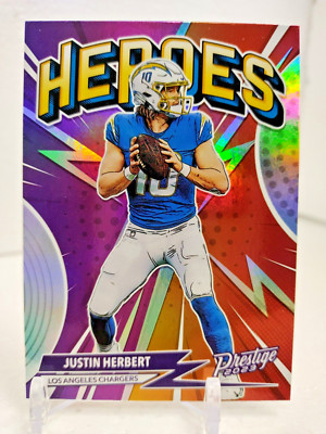 JUSTIN HERBERT Heroes FOIL Insert SP 2023 Panini Prestige Football LA ...