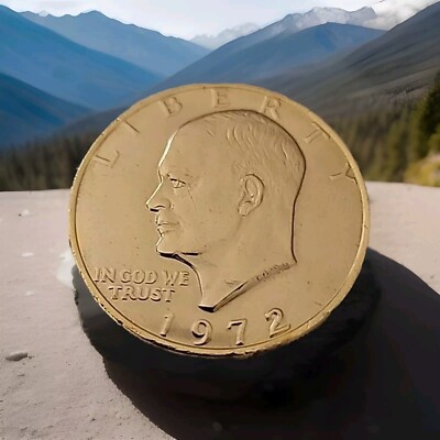 Stunning Gold Plated RARE 1972 Eisenhower IKE Dollar Coin | eBay