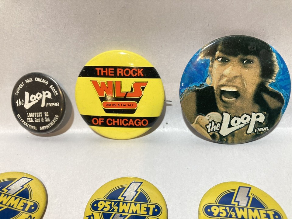 11 Vintage Chicago Radio Stations Pin Back Buttons | eBay
