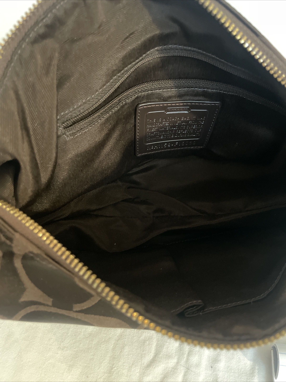 COACH F18039 Signature Brown Canvas Stripe Satchel Hobo EUC for sale ...