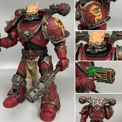 CUSTOM REPAINT CHAOS SPACE MARINE WORD BEARER ACTION FIGURE WARHAMMER ...