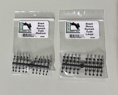 NEW Black Mono Nymph Eyes Fly Tying materials Fishing Hareline Dubbin ...