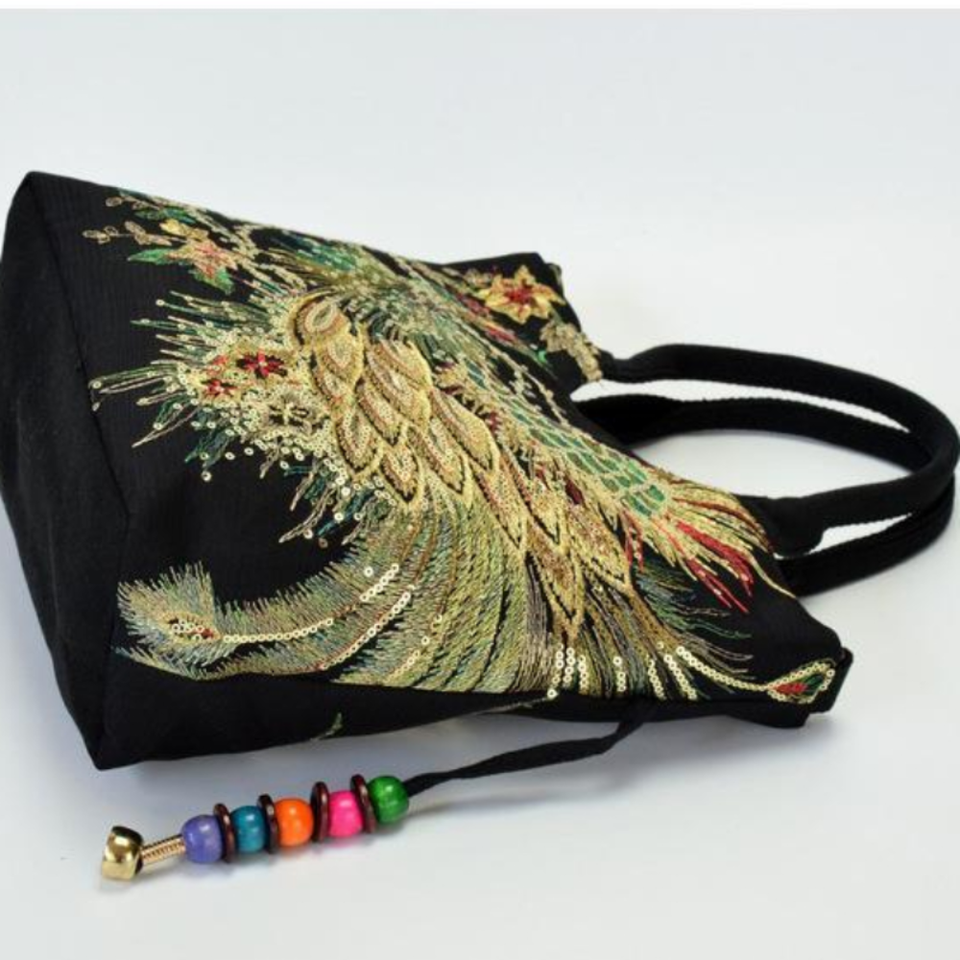 Lady Sequin Embroidery Bags Ethnic Canvas Handbag Shoulder Retro ...