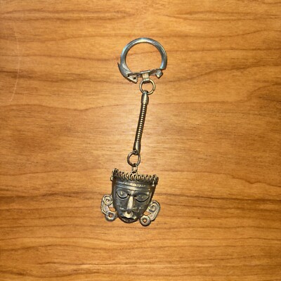 Sterling Mexican Mayan Inca Aztec Tribal Mask Key Ring | eBay