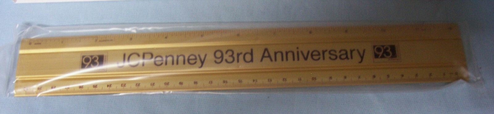 MEMORABILIA JCPENNEY 93rd ANNIVERSARY RULER Vintage Metal Ruler & Box ...