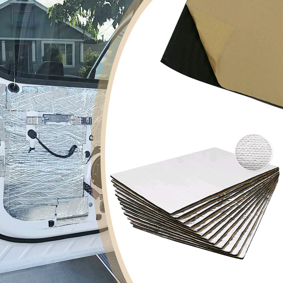 10Pcs Sound Deadener Car Heat Insulation Mat Car Hood Insulation Silent ...