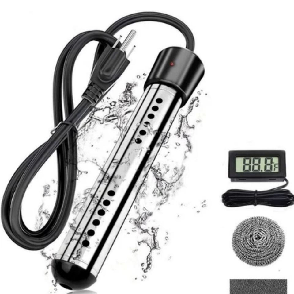 Immersion Water Heater,2000W Submersible Portable Electric Heaters 110 ...