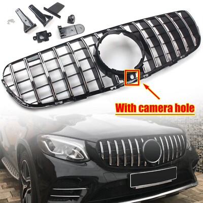 Black GT R Style Front Bumper Grille Grill For Mercedes W253 GLC250 ...