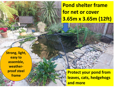 Pool Fish & Koi Pond Protector Steel Frame shelter cover net Pyramid 3 ...