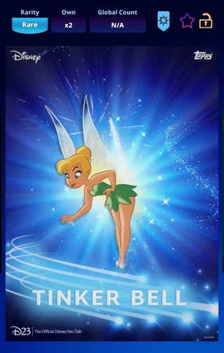 Topps Disney Collect Digital Progression Season 1 TINKER BELL Blue ...