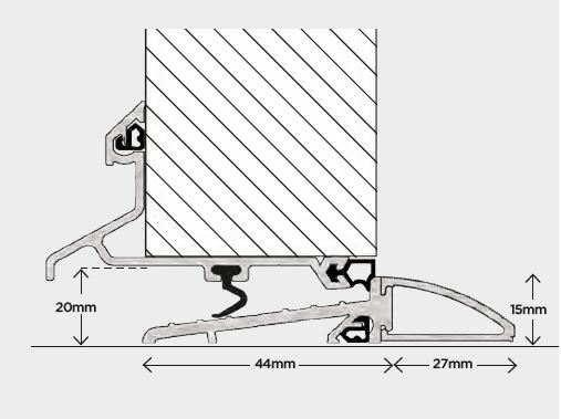 Exitex OUM Outward Opening Weather Threshold - Gold (Brass) Front Door ...