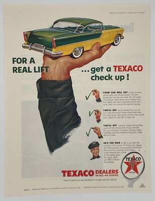 Original 1956 Texaco Ad: For a Real Lift, Get a Texaco Checkup! | eBay