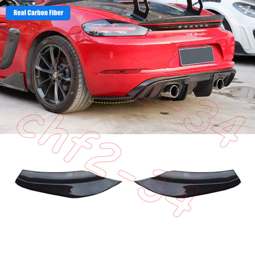 Real Carbon Rear Bumper Both Side Lip Spoiler Fit For Porsche 718 ...
