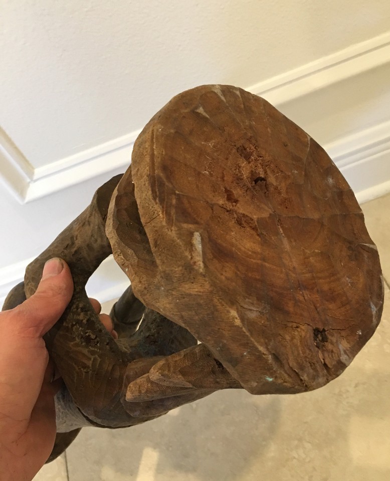 Vintage 22” Solid Wood Sculpture African / South America Hand Carved ...