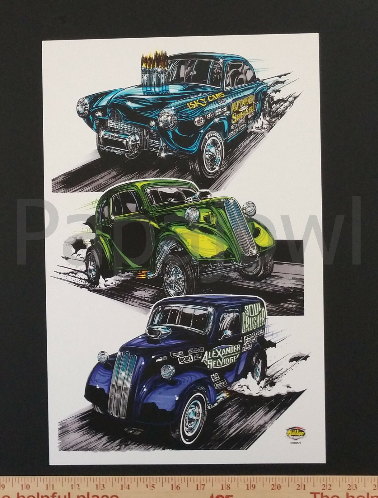 3 Frameable Drag Racing Collection Art Print Poster Hot Rods 11" X 17 ...