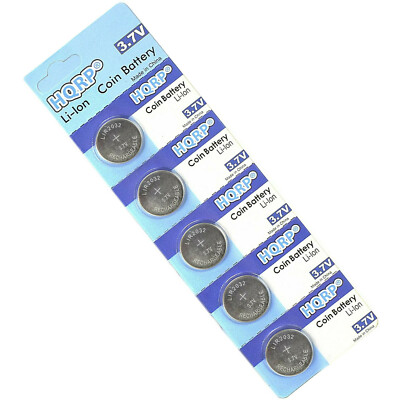 5-Pack LIR2032 LIR2032H 3.6V Lithium-Ion Rechargeable Coin Cell Battery ...
