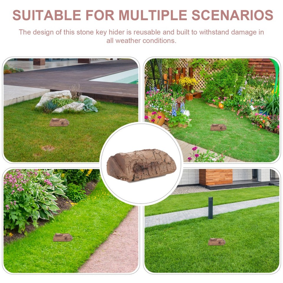 Faux Stone Key Hider Box Outdoor Hidden Key Holder for Gardens | eBay