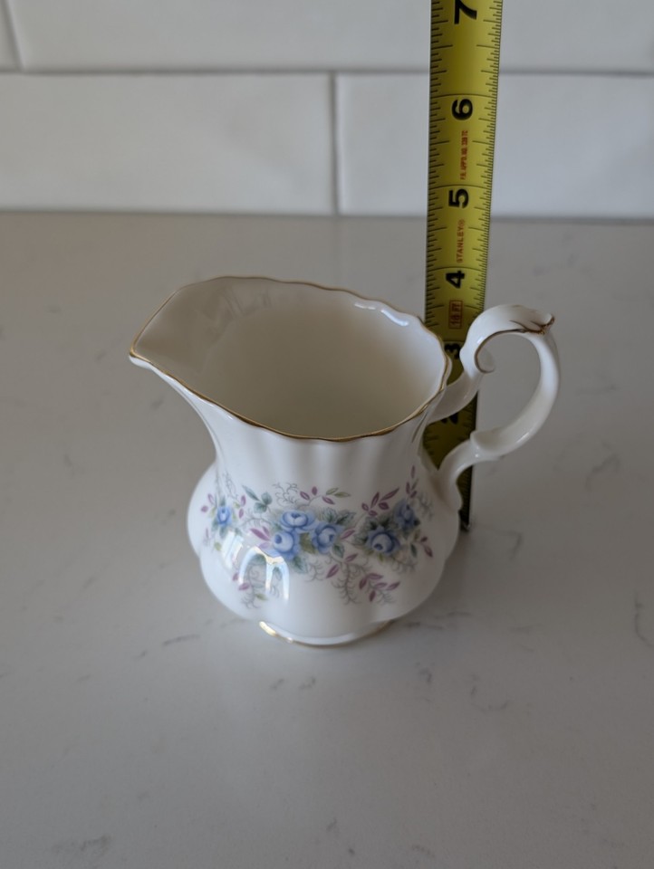 Royal Albert Blue Blossom Bone China Teapot, Creamer Sugar Bowl with ...