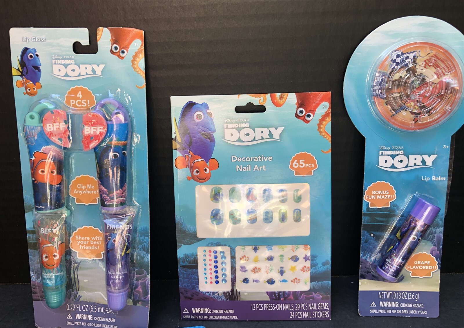 Finding Dory Nemo ~ Lip Gloss Nail Art Polish Bubble Bath Body Wash ...
