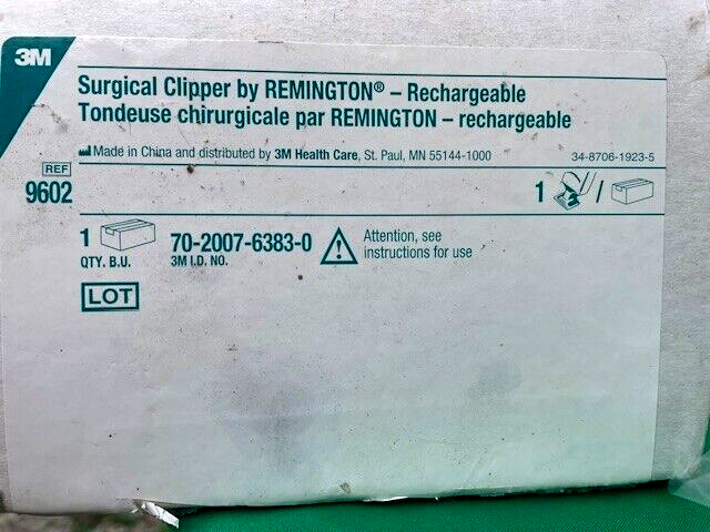 3M 9602 Remington Surgical Clipper / Rechargeable / Instructions ...
