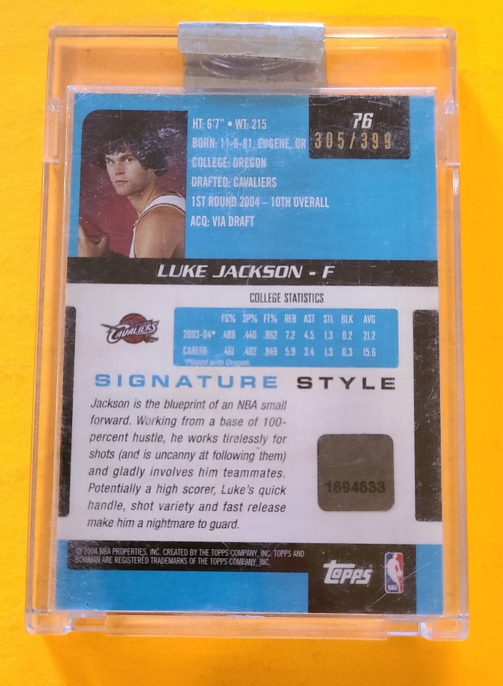 2004-05 Bowman Signature #76 Luke Jackson /399 RC ENCASED | eBay