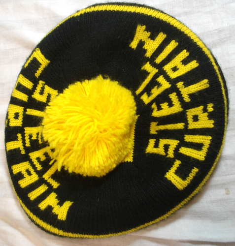 VTG WOMAN'S KNIT PITTSBURGH STEELER "STEEL CURTAIN" HAT W/ BRIM-SUPERB ...