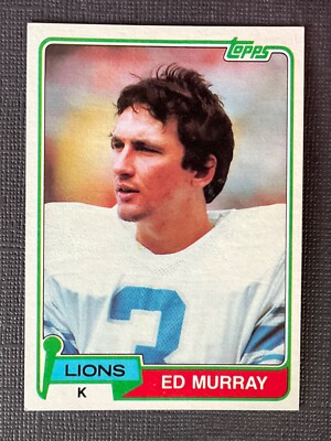 Ed Murray 1981 Topps Rookie Football Card #440 Detroit Lions ...