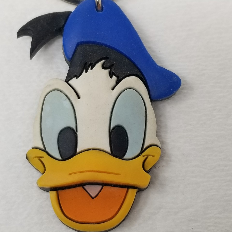 Donald Duck Keychain Blue Hat Front Profile Bill Open 1990s Plastic | eBay