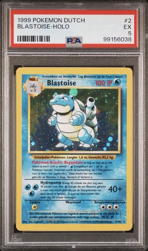 1999 Pokemon DUTCH Unlimited Base Set Blastoise Holo 2/102 PSA 5 EX | eBay