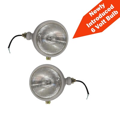 6V Pair Grey HeadLamp Light for FORD Fits Tractor 2N 8N 9N 600 800 NAA ...