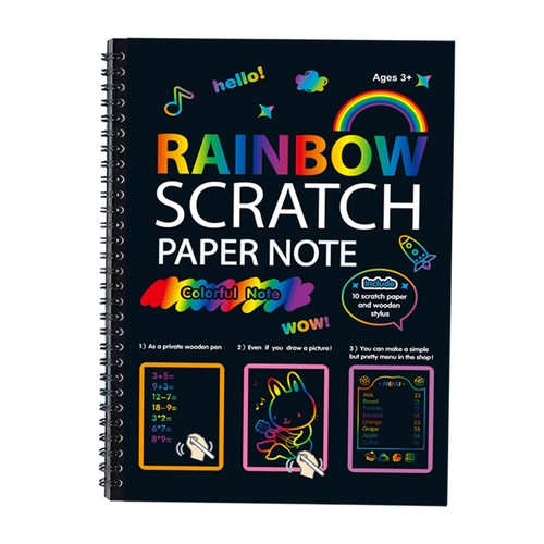 Scratch Paper Note Rainbow Scratch Paper Art Set Scratch Off Paper for ...