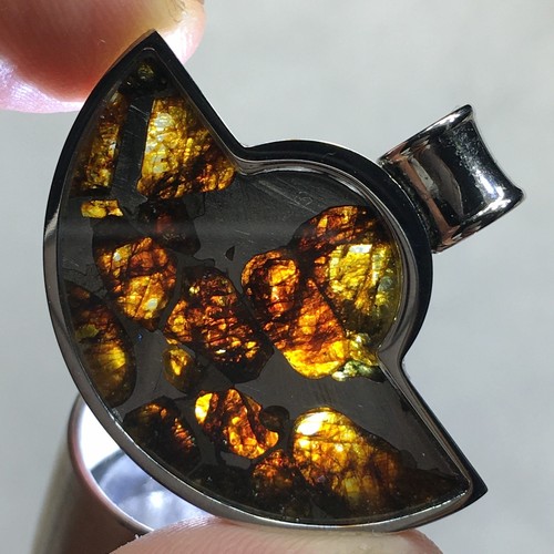 Rare Pallasite Meteorite Pendant Brenham Meteorite Necklace 35.8Ct | eBay