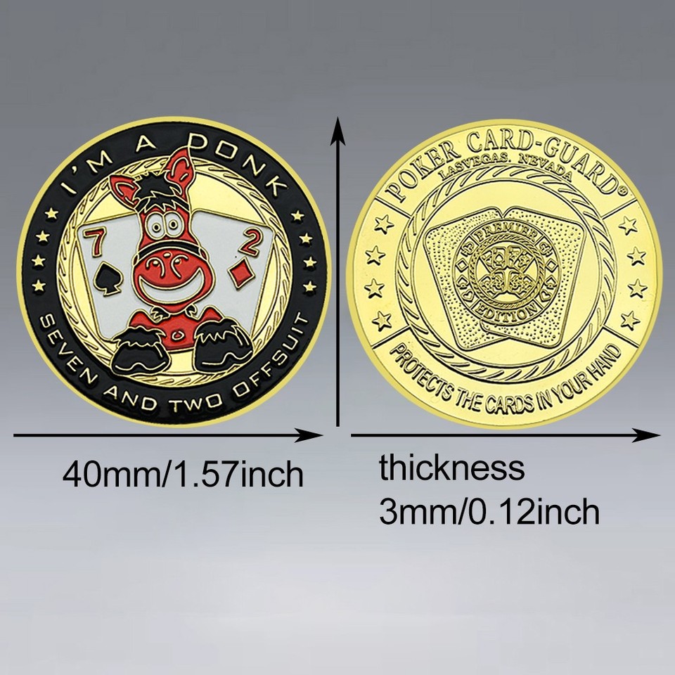 I’m a Donk 7-2 Offsuit Poker Card Guard Coin Funny Donkey Chip ...