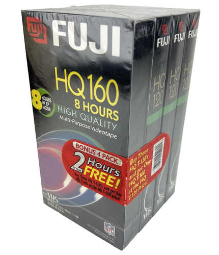 NEW/SEALED 4 PACK Fuji VHS High Quality HQ 160/HQ 120 Blank Video ...