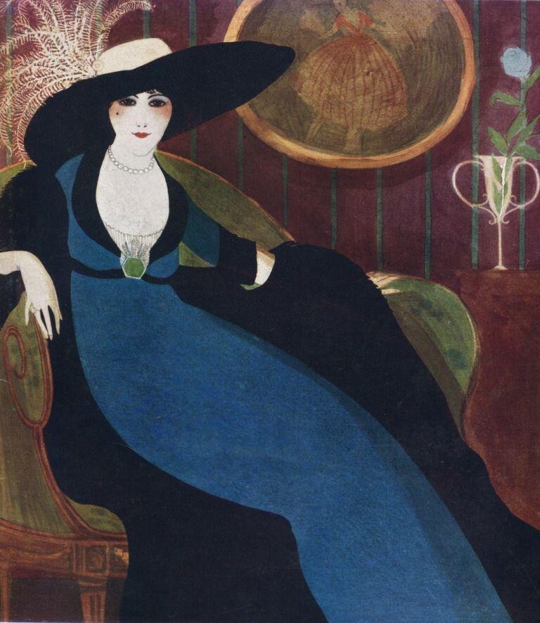 Art Deco Fashion Illustration Cree Hat : Paul Iribe 1918 Parisian Style ...