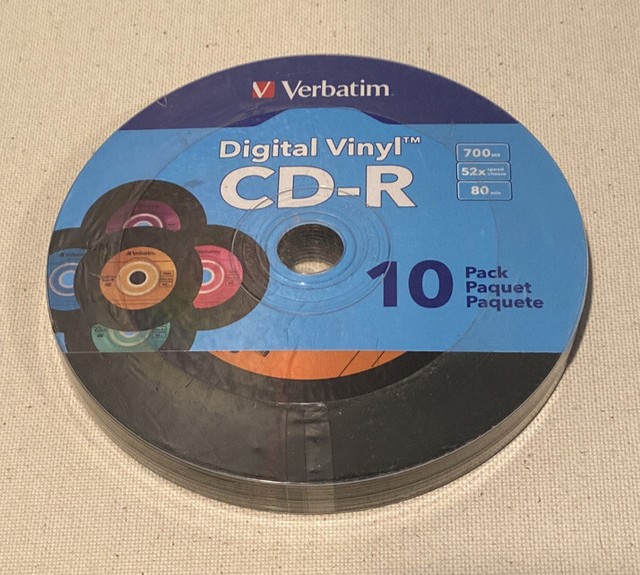 Verbatim Digital Vinyl Cd-r 700 MB 80 Minutes 52x Speed 10 in Each for ...