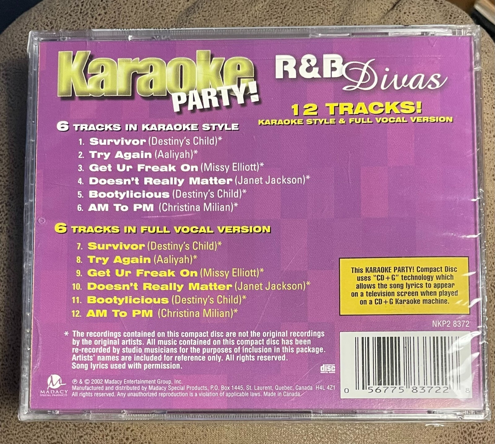 Karaoke Party! R&B Divas by Karaoke (CD, Nov-2002, Madacy Distribution ...