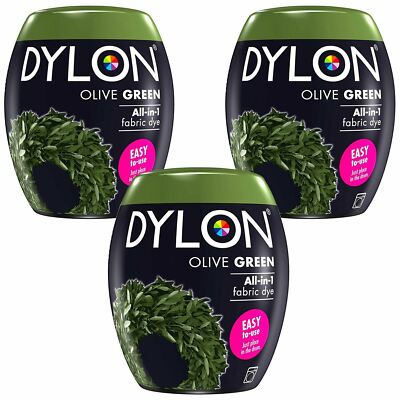 Dylon Washing Machine Fabric Dye Pod, Olive Green, 3 Packs of 350g ...