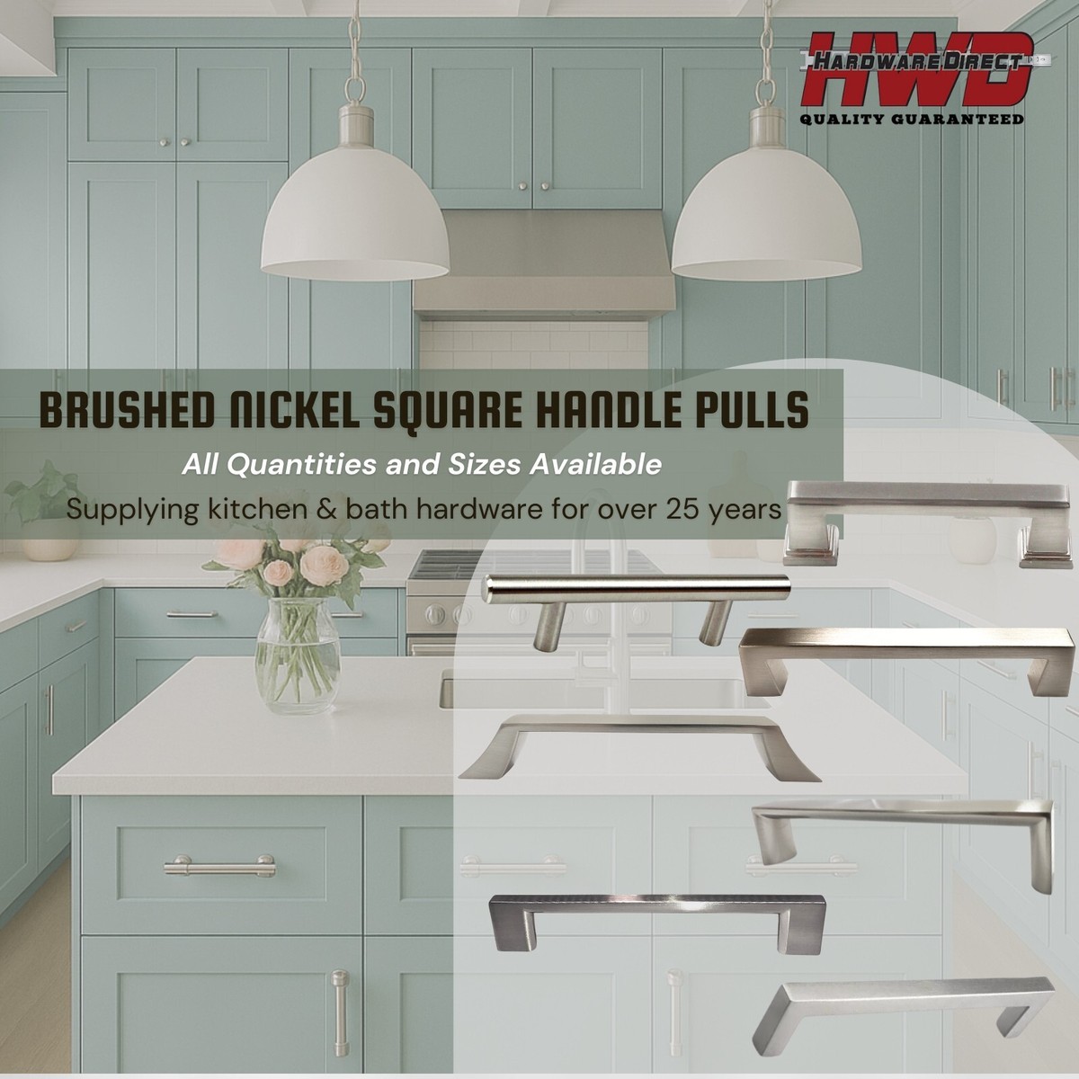 Square Cabinet Drop Pulls