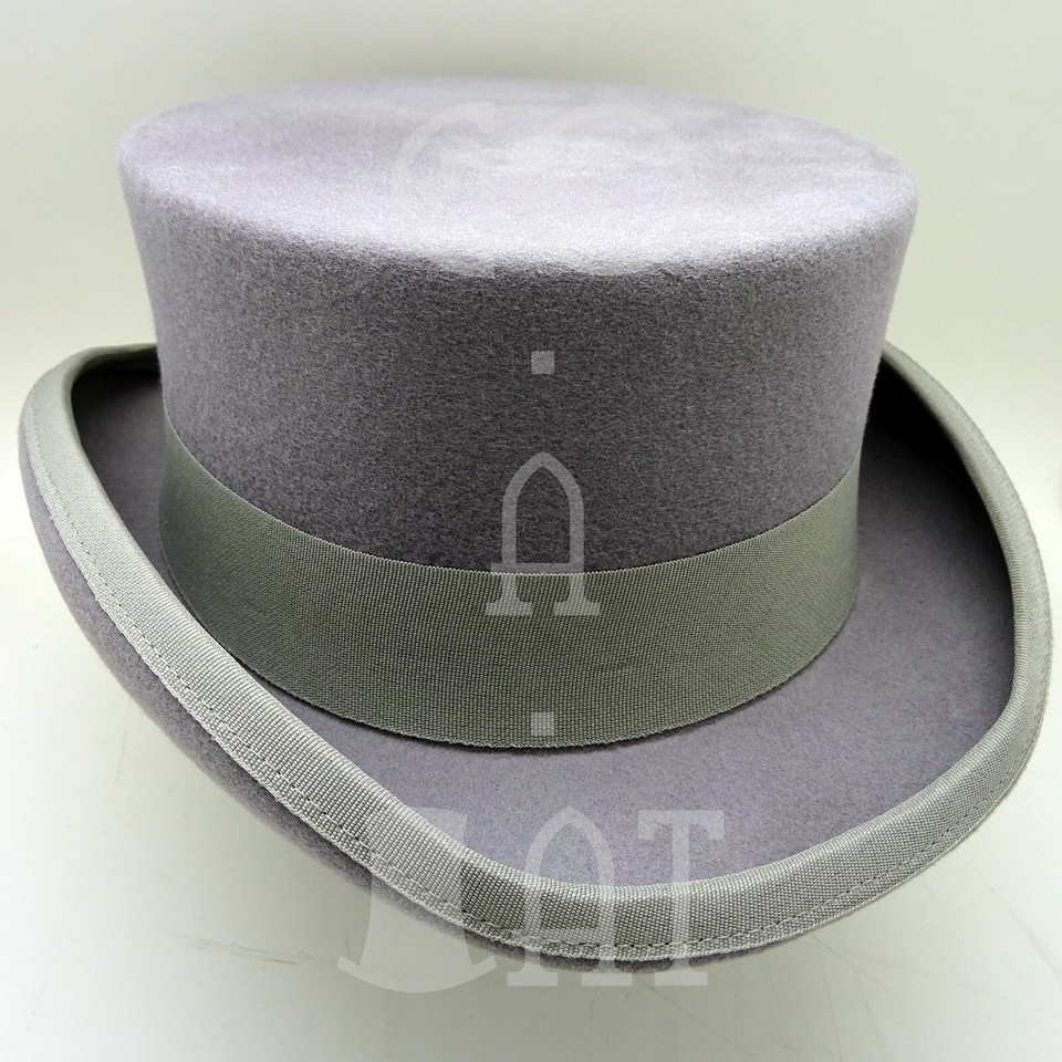 RETRO Wool Felt Men Tuxedo Top Hat Coachman Victorian Short Topper ...