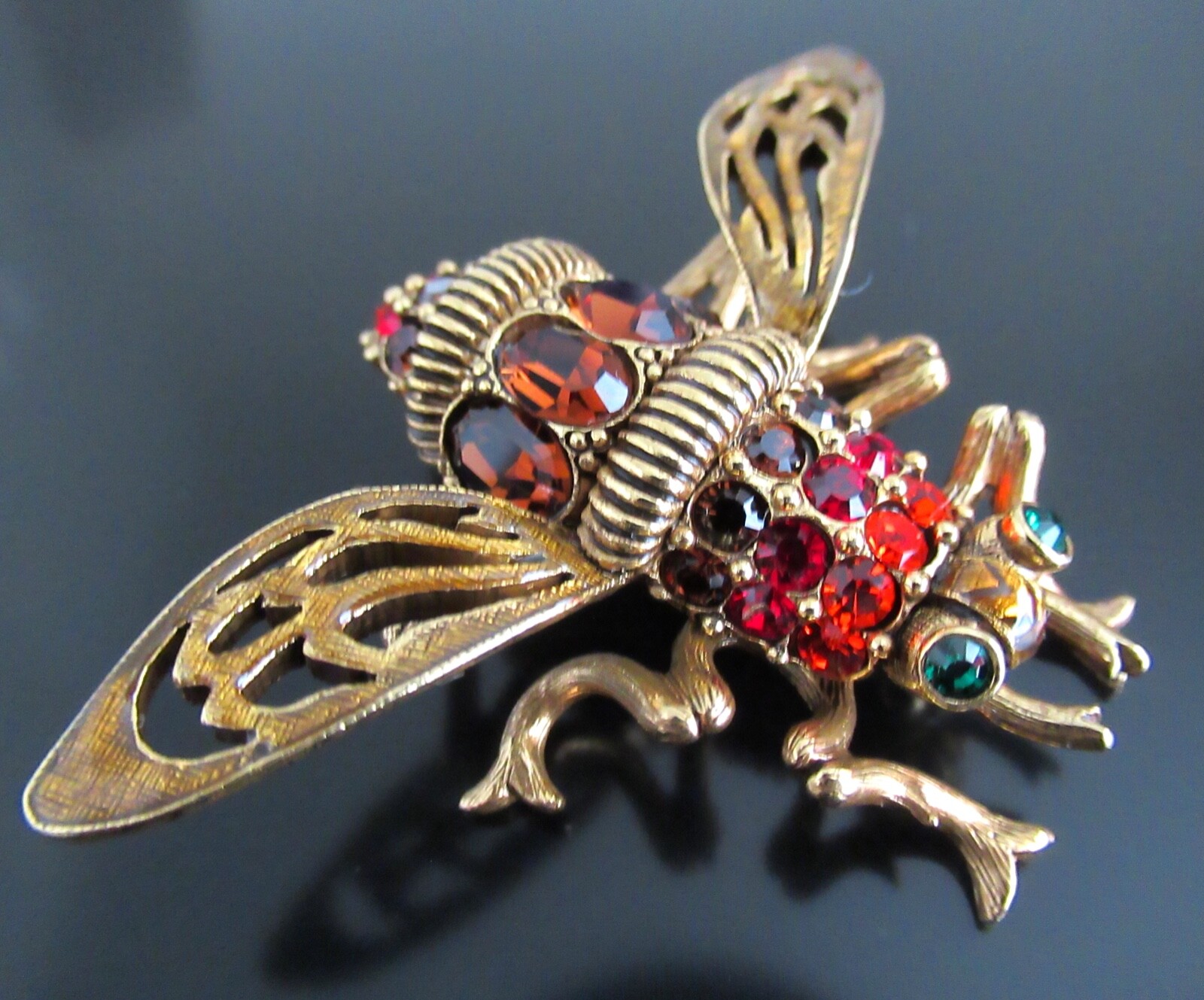 Joan Rivers Rhinestone Bumble Bee Pin Crystal Jeweled Insect Hornet ...