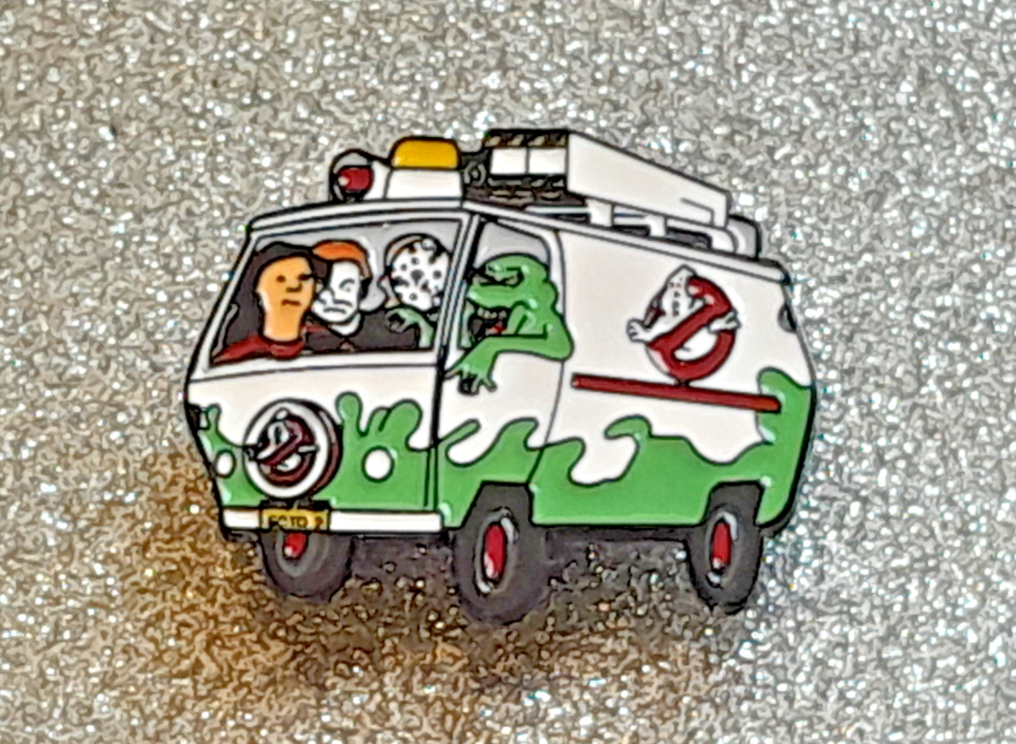 Ghostbusters Mash up Horror Mpvies Freddy Myers Jason Slimer enamel pin ...