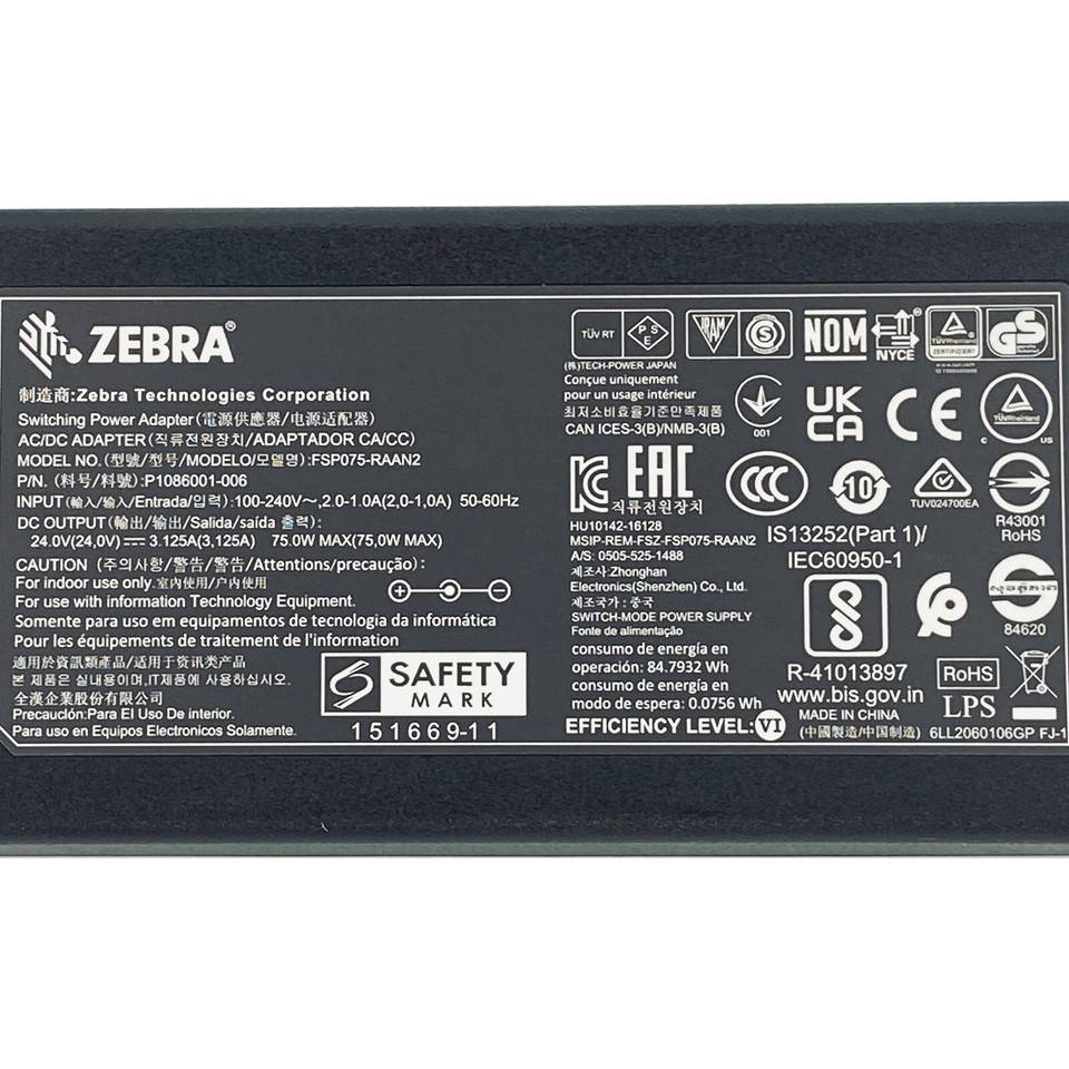 Open Box Genuine Zebra Power Adapter For Label Printer ZD410 ZD420 ...