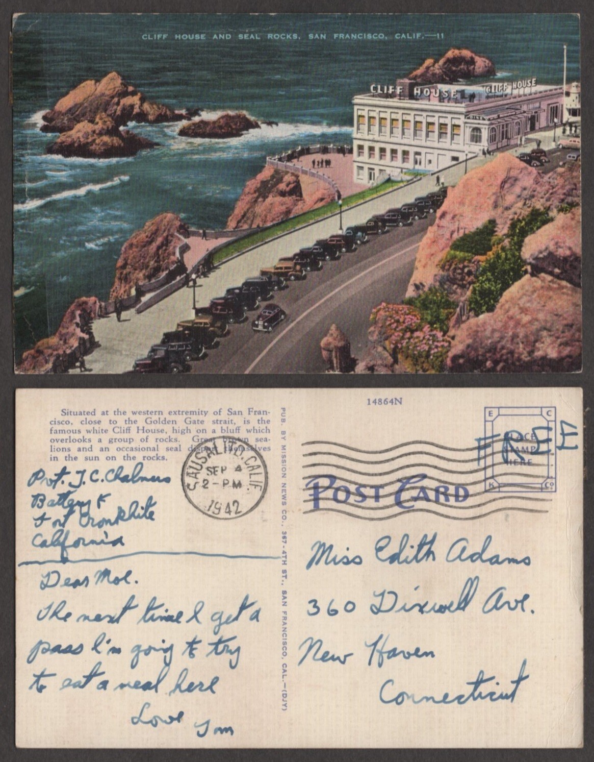 WWII Postcard - 1942 Soldiers Free Mail - San Francisco, California ...