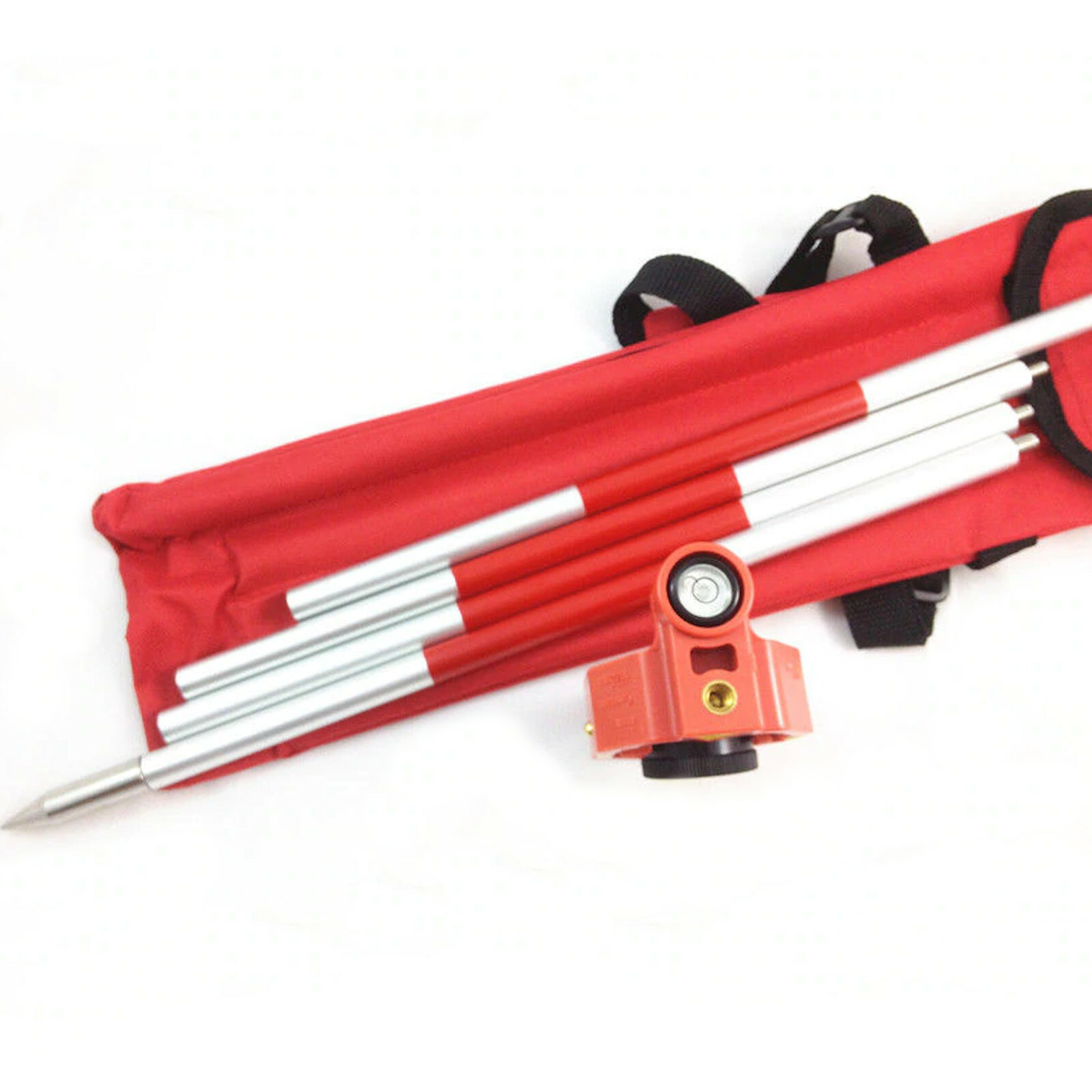 Mini Prism Set for Leica Trimble Topcon. 4 Poles Sharp Point Carry Bag ...