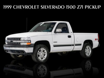 1999 Chevrolet Silverado 1500 Z71 Pickup in White NEW Sign 24 x 30" USA ...
