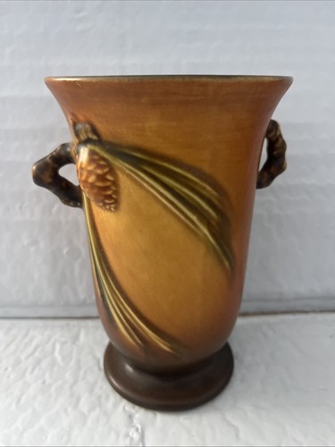 Vintage Roseville Pottery Brown Pine Cone Vase #838-6 | eBay