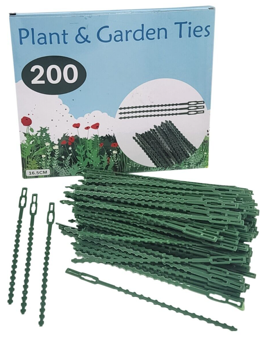 200 Reusable Garden Plastic Plant Cable Ties Adjustable Climbing ...