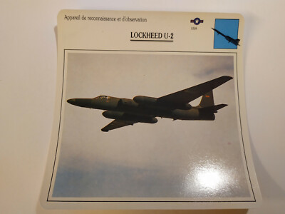 LOCKHEED U-2 fiche aviation plane lobbycard carte avion | eBay